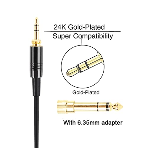 Alitutumao Q701 Cable, Replacement Spring Coiled Audio Cable Cord Compatible with AKG K240, K240S, K240MK II, K702, K141, K171, K181, K271, MKII, M220, Pioneer HDJ-2000 Headphones with 6.35mm Adapter