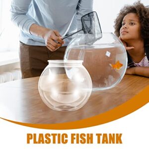 POPETPOP Fish Bowl Plastic- Transparent Small Aquarium, Small Fish Tank, Fishbowls for Betta Fish, Goldfish, Candy, Party Favors