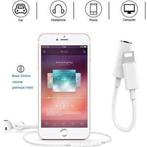 kophopok Headphone Jack Adapter for iPhone, 3.5mm Headphone Jack for iPhone/Auxiliary Audio Converter Adapter Compatible with iPhone 13 12 11 XS XR X 8 7 iPad, Supports iOS13 and Later Systems.