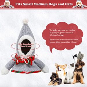 Faveetie Christmas Santa Dog Costume Pet Clothes Xmas Coat with Hat Sweater Winter Warm Outfit for Small Medium Dogs Cats Christmas Party Pet Cosplay Costumes Dressing up, Gray