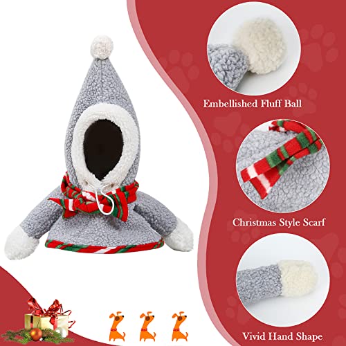 Faveetie Christmas Santa Dog Costume Pet Clothes Xmas Coat with Hat Sweater Winter Warm Outfit for Small Medium Dogs Cats Christmas Party Pet Cosplay Costumes Dressing up, Gray