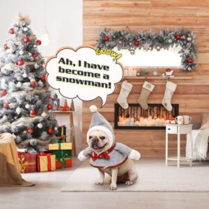 Faveetie Christmas Santa Dog Costume Pet Clothes Xmas Coat with Hat Sweater Winter Warm Outfit for Small Medium Dogs Cats Christmas Party Pet Cosplay Costumes Dressing up, Gray