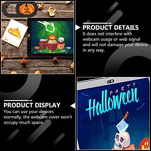 Mobestech 3Pcs Halloween Laptop Camera Cover Slide Laptop Webcam Cover Slide Web Cam Privacy Cover Camera Blocker Sticker for Laptop, PC, Cell Phone, and More Accessories