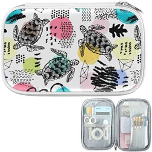 ZZKKO Sea Turtles Colorful Pencil Bag Case Zipper Pencil Holder Organizer Stationary Pen Bag Cosmetic Makeup Bag Pouch Purse for School Office Supplies