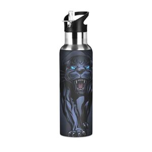 senya 20 oz water bottle with straw roaring black panther stainless steel water bottle for traveling sports leakproof insulated water bottle