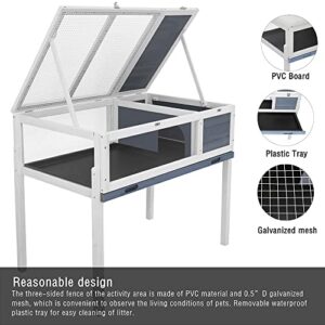 BIRASIL Wood Tortoise House, Indoor Turtle Habitat Reptile Cage, Tortoises Enclosure for Small Animals Lizards Hamster