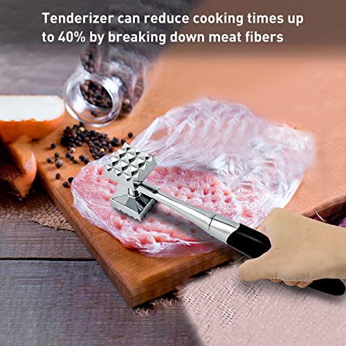 Eligara Meat Tenderizer Tool, Dual-Sided Nails Meat Mallet, Meat Hammer Lightweight & Durable - Kitchen Cooking Tool Best for Tenderizing, BBQ, Marinade