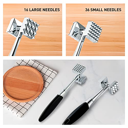 Eligara Meat Tenderizer Tool, Dual-Sided Nails Meat Mallet, Meat Hammer Lightweight & Durable - Kitchen Cooking Tool Best for Tenderizing, BBQ, Marinade