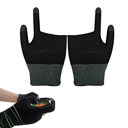 Uwariloy Game Gloves - E-Sports Gloves, Anti-Sweat Breathable Finger Sleeves Highly Sensitive Seamless Thumb Sleeves for Touch Screen (1pair)