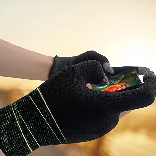 Uwariloy Game Gloves - E-Sports Gloves, Anti-Sweat Breathable Finger Sleeves Highly Sensitive Seamless Thumb Sleeves for Touch Screen (1pair)