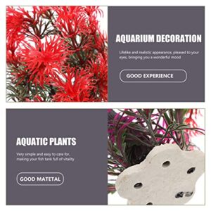 iplusmile Artificial Aquatic Plants, 9.8 inch Fish Tank Plants Decoration, Tree with Grass Aquarium Decor, Betta Fish Tank Hides Accessories for Household and Office