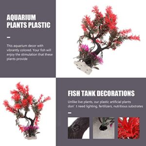 iplusmile Artificial Aquatic Plants, 9.8 inch Fish Tank Plants Decoration, Tree with Grass Aquarium Decor, Betta Fish Tank Hides Accessories for Household and Office