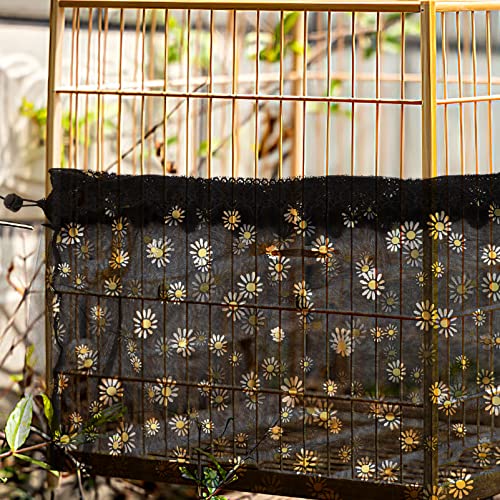 ULTECHNOVO Bird Cage Food Catcher Bird Cage Cover, Adjustable Parrot Nylon Airy Soft Mesh Net, Catcher, Birdcage Cover Skirt Sheer Guard for Parakeet Macaw Round Square Cages