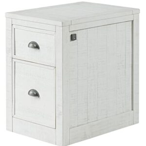 Martin Svensson Home Monterey White Stain 2 Drawer Fingerprint Lock File Cabinet