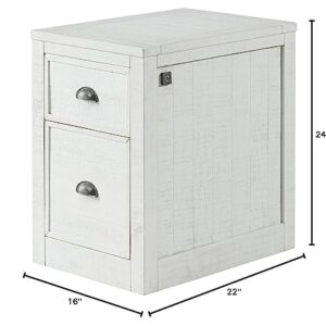 Martin Svensson Home Monterey White Stain 2 Drawer Fingerprint Lock File Cabinet