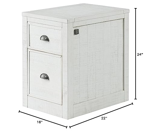 Martin Svensson Home Monterey White Stain 2 Drawer Fingerprint Lock File Cabinet