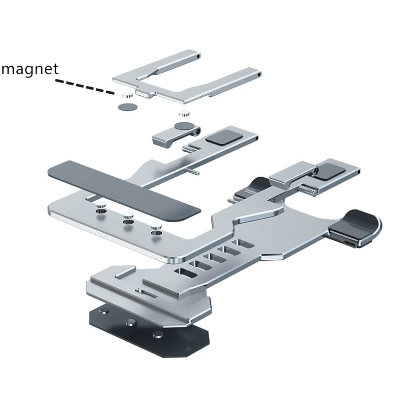 Cell Phone Stand, Fully Foldable,Aluminum Phone Stand with Non-Slip Anti-Scratch Pad Portable Ultra-Thin Phone Holder.Compatible with iPhone, iPad, Nintendo Switch, Tablets (7-13), All Phones Grey