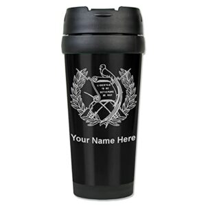 lasergram 16oz coffee travel mug, flag of guatemala, personalized engraving included (black)