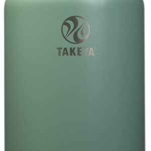 Takeya Actives Insulated Stainless Steel Water Bottle with Straw Lid, 64 Ounce, Cucumber