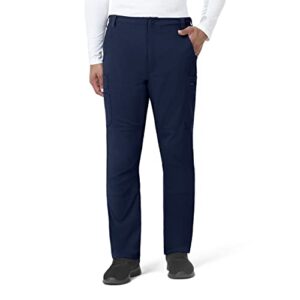 carhartt medical men's straight leg cargo scrub pant, navy, m