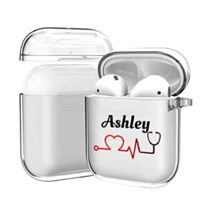 Custom Nurse Clear AirPods 3 Case with Grey Color Keychain - Best Personalized Gift for Doctor Nurse 3rd Generation AirPods Case with Your Text Add Your Name