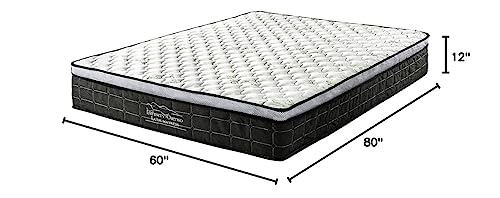 Swiss Ortho Sleep, 12'' Inch Memory Foam and Innerspring Hybrid Medium-Firm Plush Mattress/Bed-in-a-Box/Pressure Relieving Bliss, Queen, White