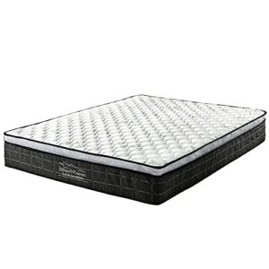 Swiss Ortho Sleep, 12'' Inch Memory Foam and Innerspring Hybrid Medium-Firm Plush Mattress/Bed-in-a-Box/Pressure Relieving Bliss, Queen, White