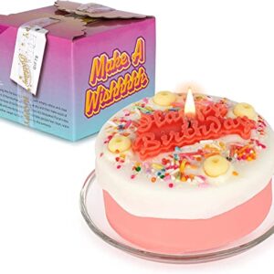 Happy Birthday Gift Cake Candle - Beautiful Cute Cool 10 oz Bday Scented Candle ~ Looks Like a Real Cake ~ Presented in a Stylish Gift Box ~ 100% Soy Wax (Does Not Include Glass Tray)