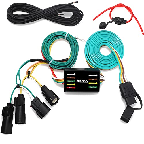 MECMO 4 Way Flat Trailer Wiring Harness for 2015-2022 Ford Transit T150 T250 T350, w/Powered Taillight Converter, Plug-in Simple Custom-Fit T-Connector 4 Pin Trailer Hitch Wiring