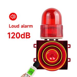 industrial sound and light alarm siren - led strobe warning light 120db loud horn outdoor security siren 25w ac110v