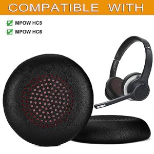 HC5 HC6 Ear Pads - defean Replacement Ear Cushion Cover Compatible with MPOW HC5 HC6 Noise Cancelling Headphones,Softer Leather,High-Density Noise Cancelling Foam