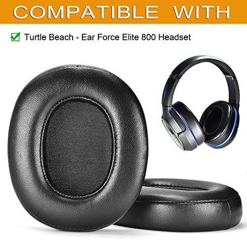 Elite 800 Ear Pads - defean Replacement Ear Cushion Cover Compatible with Turtle Beach - Ear Force Elite 800 Headset,Softer Leather,High-Density Noise Cancelling Foam