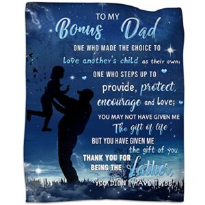 nahjiiem bonus dad blanket stepped up dad blanket stepdad throws bonus dad gifts valentine's day birthday gifts 50"×60"