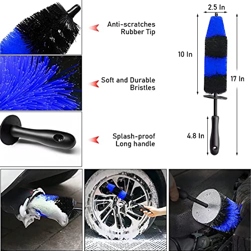 Akumorain Car Wheel Tire Cleaning Brush Set, Car Detailing Kit, Car Detailing Brush Set for Wheels Brush, Rim Brush, Detailing Brushes, Car Drill Detailing Brushes (20 PCS)