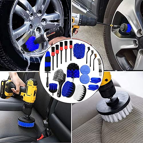 Akumorain Car Wheel Tire Cleaning Brush Set, Car Detailing Kit, Car Detailing Brush Set for Wheels Brush, Rim Brush, Detailing Brushes, Car Drill Detailing Brushes (20 PCS)