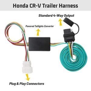 MECMO 4-Pin Trailer Wiring Harness for 2007-2011 Honda CRV, Plug-in Simple Custom-Fit T-Connector 4 Pin Hitch Wiring for Trailer Light Connect