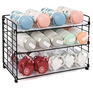 vidor adjustable water bottle organizer storage,3-tier wall-mounted water bottle storage rack,water bottle organizer for cabinet,suitable for kitchen countertops, pantry, bathroom