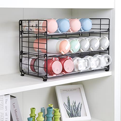 Vidor Adjustable Water Bottle Organizer Storage,3-Tier Wall-Mounted Water Bottle Storage Rack,Water Bottle Organizer for Cabinet,Suitable for Kitchen Countertops, Pantry, Bathroom