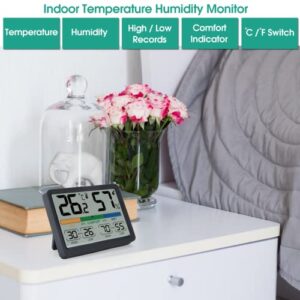 BRAPILOT Indoor Thermometer Hygrometer Humidity Meter, Room Temperature Humidity Monitor Gauge,Temperature Humidity Calibration, ˚F/℃ Switch, Comfort Indicator - 3.45 X 2.6 X 0.52 Inches (1 Pack)