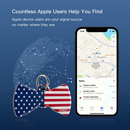 Coredy Lotogo B1 Bluetooth Tracker, Works with Apple Find My (iOS Only), Key Finder and Item Locator with Electronics Light Indicator, Global Signal Source Item Finders for Bags, Key Chain Accessories