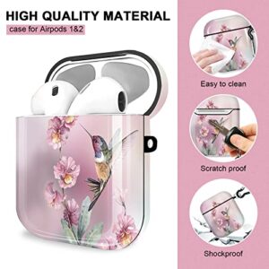 Gyehuo for Airpod Case, Compatible with Apple AirPods 2nd & 1st Generation Case (Flower Hummingbird)