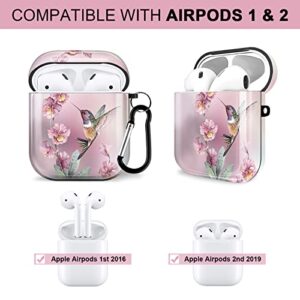 Gyehuo for Airpod Case, Compatible with Apple AirPods 2nd & 1st Generation Case (Flower Hummingbird)