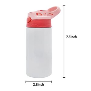 MioCloth Kids Straw Water Bottle Personalized Custom Photo Text Gift Insulated Stainless Steel Water Bottle Pop Up Cold Hot Thermal Leakproof Vacuum Flask for Boy Girl