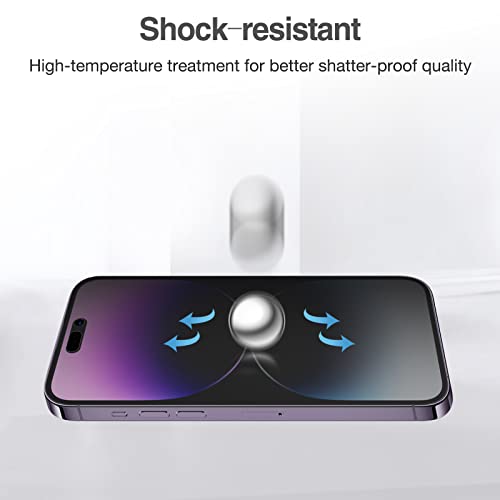 ProCase (2 Pack) iPhone Privacy Screen Protector for iPhone 14 Pro Max 2022, 9H Anti Spy Dark Tempered Glass Screen Film Guard for iPhone 14 Pro Max 6.7 Inch 2022, Case Friendly Bubble Free