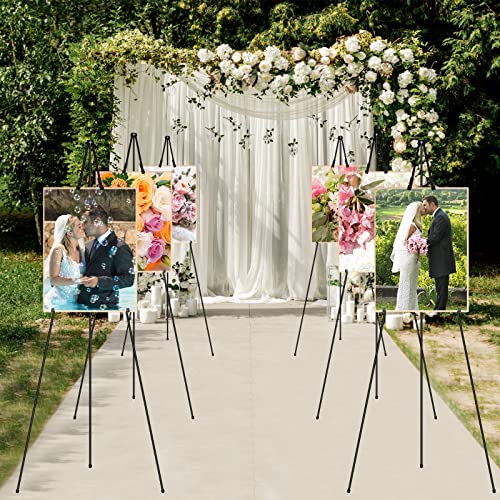 Display Easel Stand for Wedding Sign, 63" Folding Art Easel with Carry Bag, Portable Tripod for Painting, Posters, Signs, Artwork & Trade Exhibitions, Black (1 Pack)