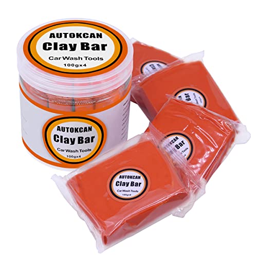 Autokcan Car Clay Bar, 4 Pack X 100g Premium Magic Car Clay Bars Auto Detailing with Washing and Adsorption Capacity for Car, Glass and More Cleaning