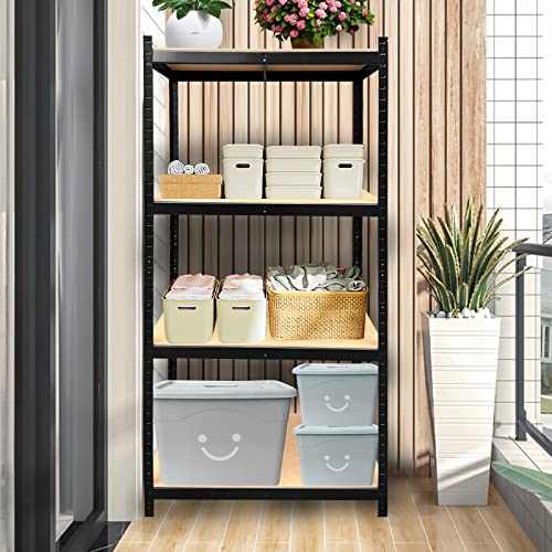 Garage Storage Shelves Heavy Duty Garage Shelving, Adjustable Metal Shelves for Storage, 4-Tier Metal Heavy Duty Shelving ,Multipurpose Storage Shelving Rack,63" Hx32 Wx16 D (Black)