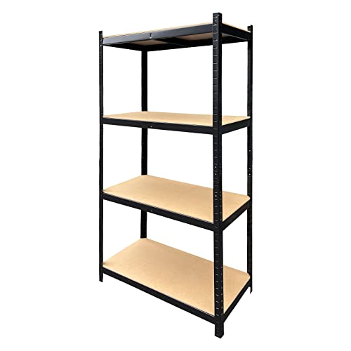 Garage Storage Shelves Heavy Duty Garage Shelving, Adjustable Metal Shelves for Storage, 4-Tier Metal Heavy Duty Shelving ,Multipurpose Storage Shelving Rack,63" Hx32 Wx16 D (Black)