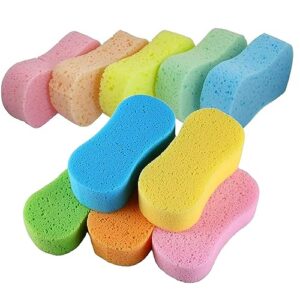 car sponge washing large fam sponges for cleaning brush, big 10 pcs high foam cleaning washing sponge pad for car for kitchen, microfiber, household cleaning (random 10-color mix)