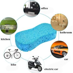 Car Sponge Washing Large Fam Sponges for Cleaning Brush, Big 10 Pcs High Foam Cleaning Washing Sponge Pad for Car for Kitchen, Microfiber, Household Cleaning (Random 10-Color Mix)